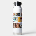 Multi Photo Collage Modern Personalized Name Water Bottle | Zazzle