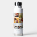 Multi Photo Collage Modern Personalized Name Water Bottle | Zazzle