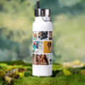 Multi Photo Collage Modern Personalized Name Water Bottle | Zazzle