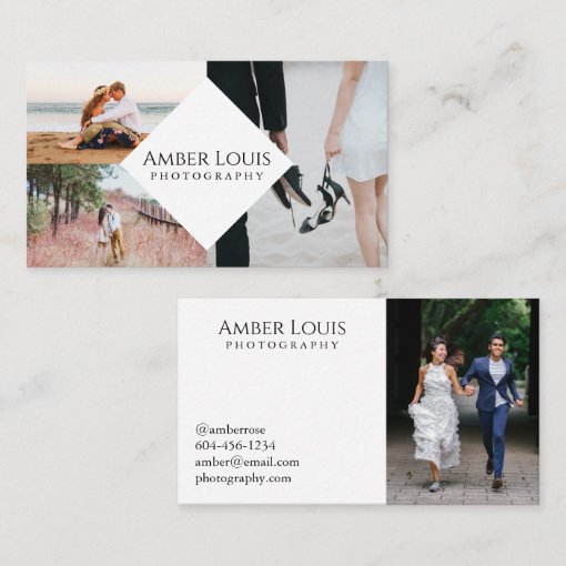Multi-Photo Collage Photography Modern Business Card | Zazzle
