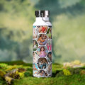 Multi Photo Collage Simple Modern Hexagon Pattern Water Bottle | Zazzle