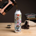 Multi Photo Collage Simple Modern Hexagon Pattern Water Bottle | Zazzle