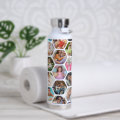 Multi Photo Collage Simple Modern Hexagon Pattern Water Bottle | Zazzle