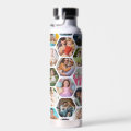 Multi Photo Collage Simple Modern Hexagon Pattern Water Bottle | Zazzle