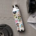 Multi Photo Collage Simple Modern Hexagon Pattern Water Bottle | Zazzle
