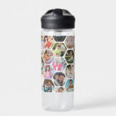 Multi Photo Collage Simple Modern Hexagon Pattern Water Bottle | Zazzle