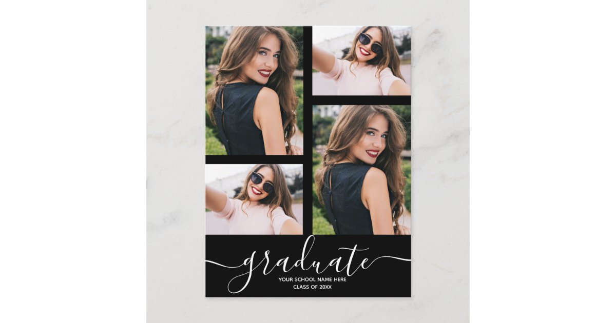 Multi Photo Graduation Party Invitation Postcard | Zazzle.com
