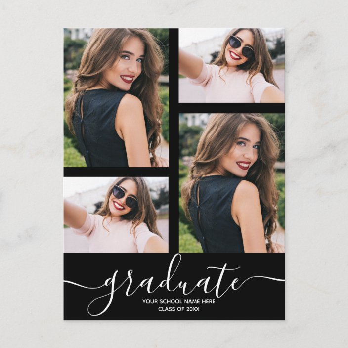 Multi Photo Graduation Party Invitation Postcard | Zazzle.com