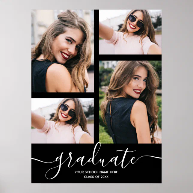 Multi Photo Graduation Party Poster | Zazzle