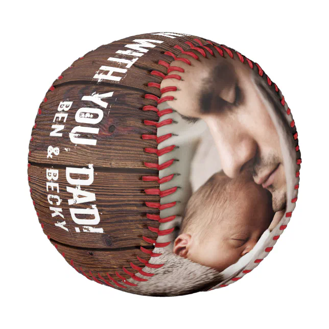Multi Photo Home Run Dad Father's Day Baseball | Zazzle