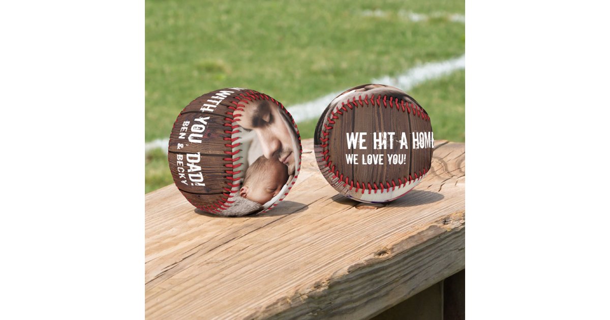 Multi Photo Home Run Dad Father's Day Baseball | Zazzle