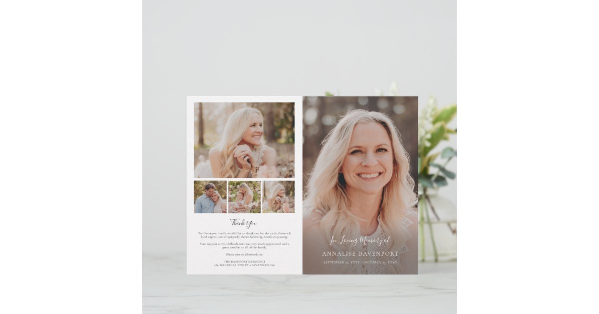 Multi Photo Memorial Sympathy Funeral Program | Zazzle