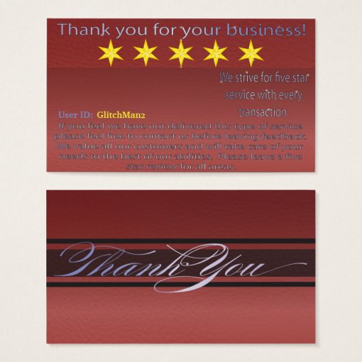 Multi Platform five star rating feedback card | Zazzle