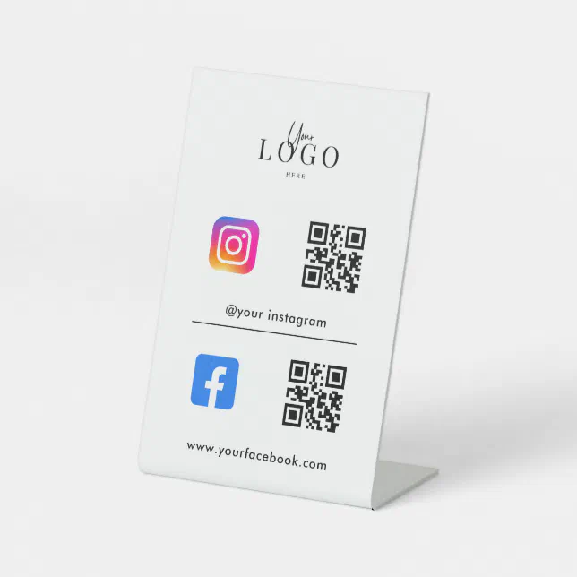 Multi QR Code Business Social Media Sign | Zazzle