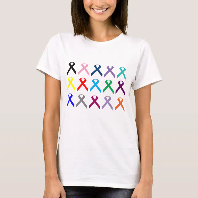 Multi ribbon find a cure cancer shirt | Zazzle
