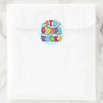 Multicolor 4th Grade Rocks Tshirts and Gifts Classic Round Sticker | Zazzle