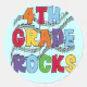 Multicolor 4th Grade Rocks Tshirts and Gifts Classic Round Sticker | Zazzle