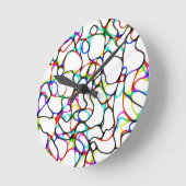 Multicolor Abstract Art Round Clock | Zazzle