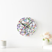 Multicolor Abstract Art Round Clock | Zazzle