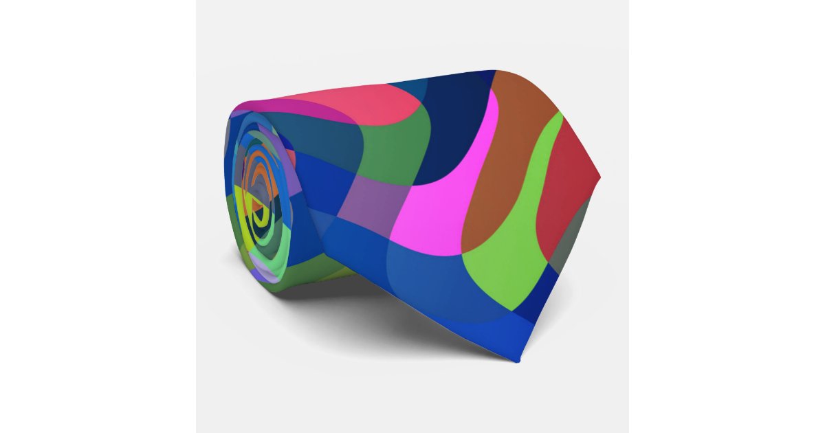 Multicolor Abstract Pattern Tie | Zazzle