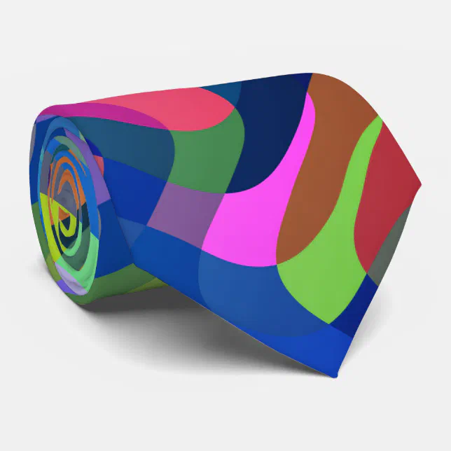 Multicolor Abstract Pattern Tie | Zazzle