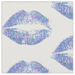 Blue Glitter Lips #3 Fabric | Zazzle