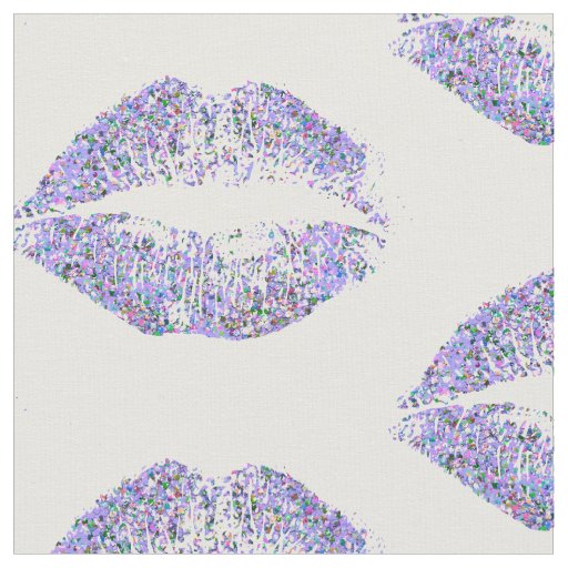 Multicolor Glitter Lips #27 Fabric | Zazzle