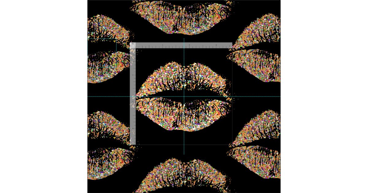 Multicolor Glitter Lips #2 Fabric | Zazzle