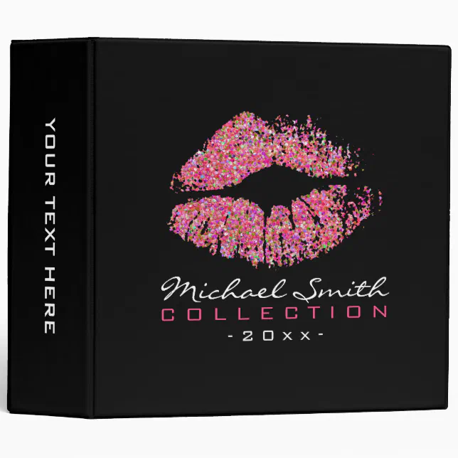 Multicolor Glitter Lips Makeup Artist #10 Binder | Zazzle