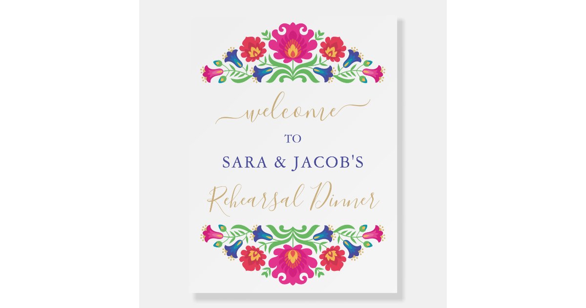 Multicolor Mexican Floral Welcome Sign | Zazzle