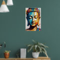 Multicolor Modern Art Buddha Poster | Zazzle