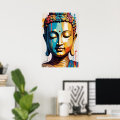 Multicolor Modern Art Buddha Poster | Zazzle
