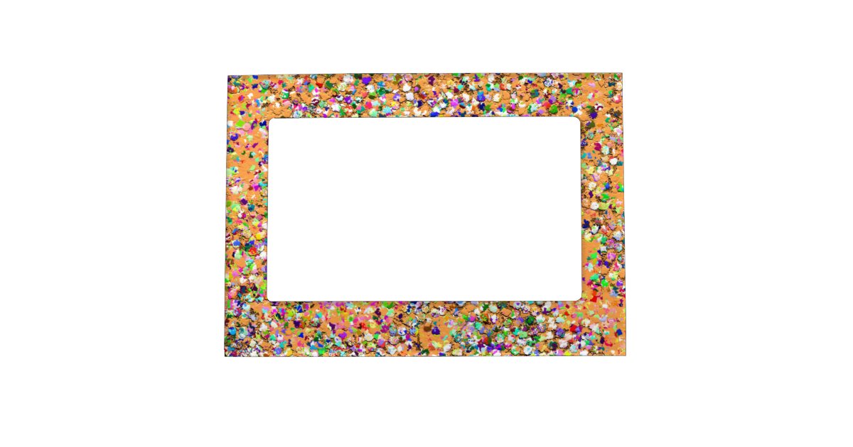 Multicolor Mosaic Modern Grit Glitter #9 Magnetic Photo Frame | Zazzle
