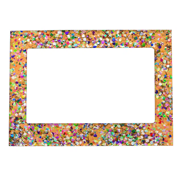 Multicolor Mosaic Modern Grit Glitter #9 Magnetic Photo Frame | Zazzle