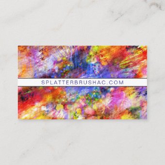 Multicolor Paint Splash Artist Creative Business Card | Zazzle