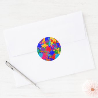 Multicolor Paint Splatter Sticker | Zazzle