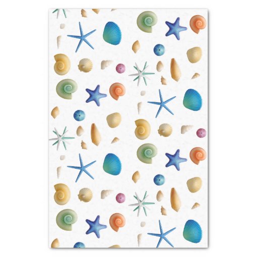 Multicolor Seashells Tissue Paper | Zazzle