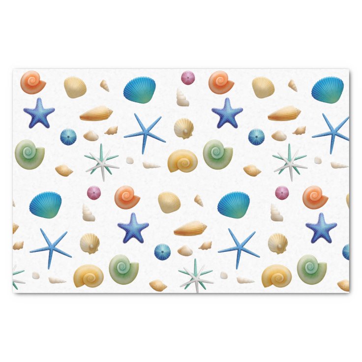 Multicolor Seashells Tissue Paper | Zazzle