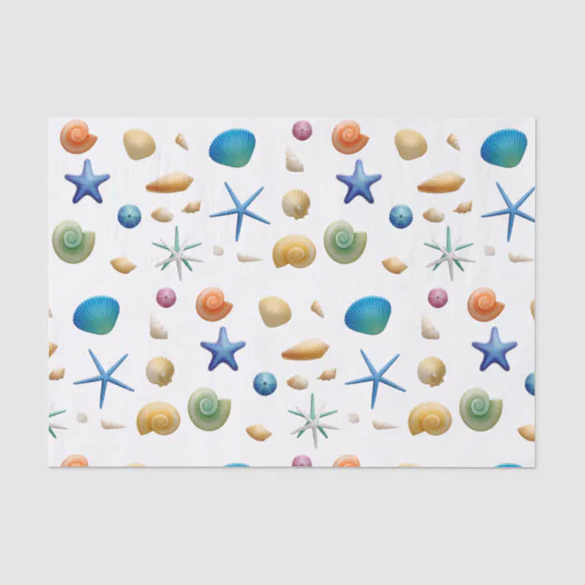 Multicolor Seashells Tissue Paper | Zazzle