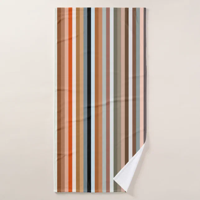 Multicolor Striped Pattern Bath Towel | Zazzle