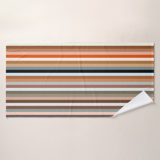 Multicolor Striped Pattern Bath Towel | Zazzle