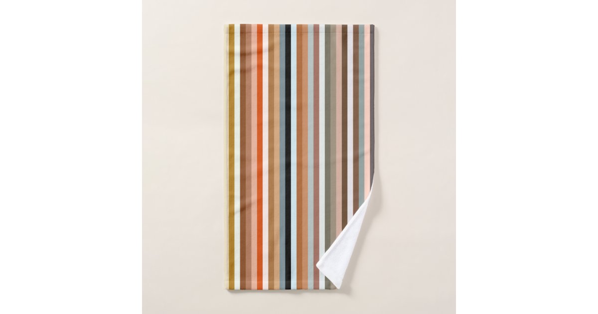 Multicolor Striped Pattern Hand Towel | Zazzle