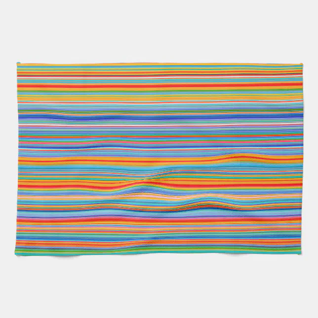 Multicolor Striped Pattern Kitchen Towel | Zazzle