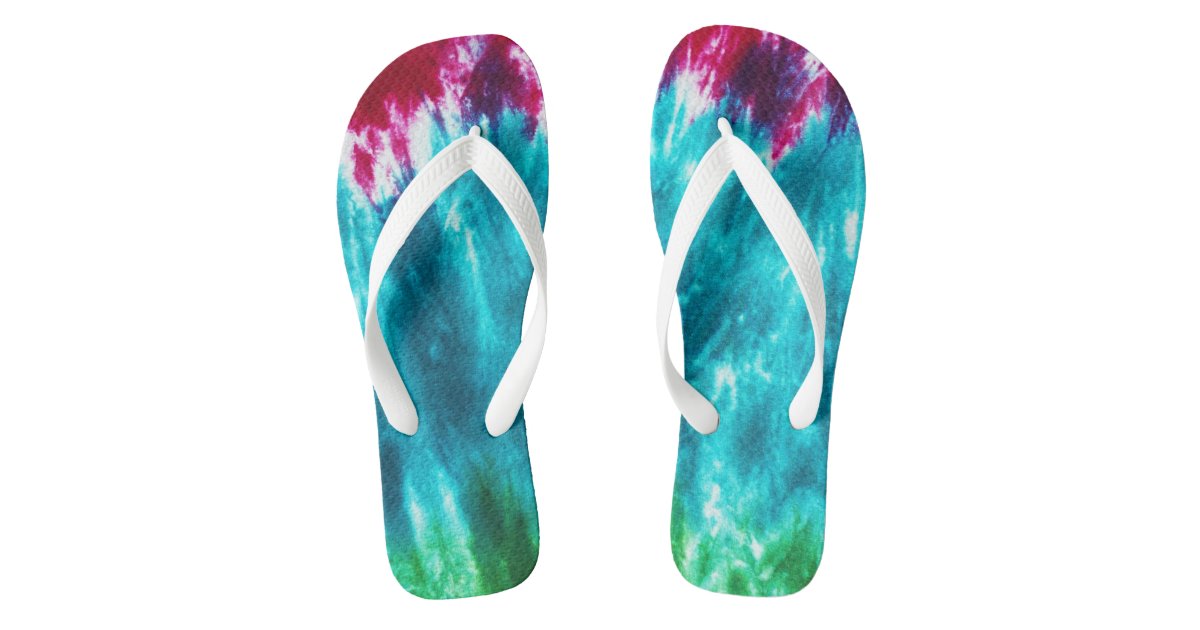 Multicolor Tie-Dye Flip Flops | Zazzle