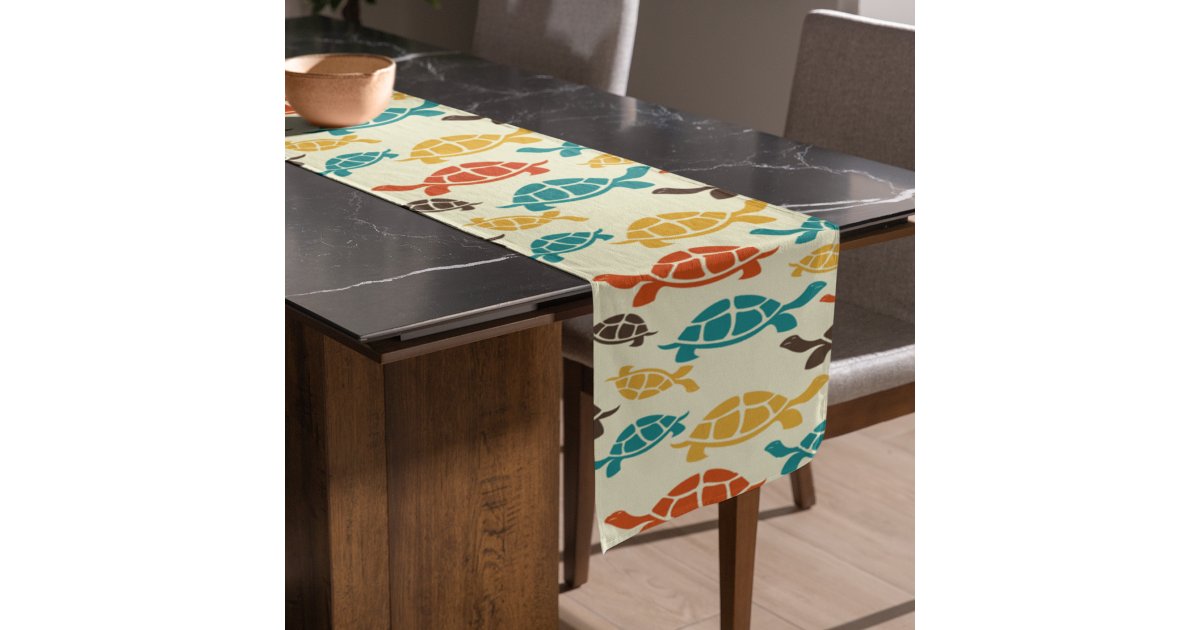 Multicolor Tortoise Long Table Runner | Zazzle