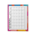 Multicolored Abstract Monthly Calendar Notepad | Zazzle