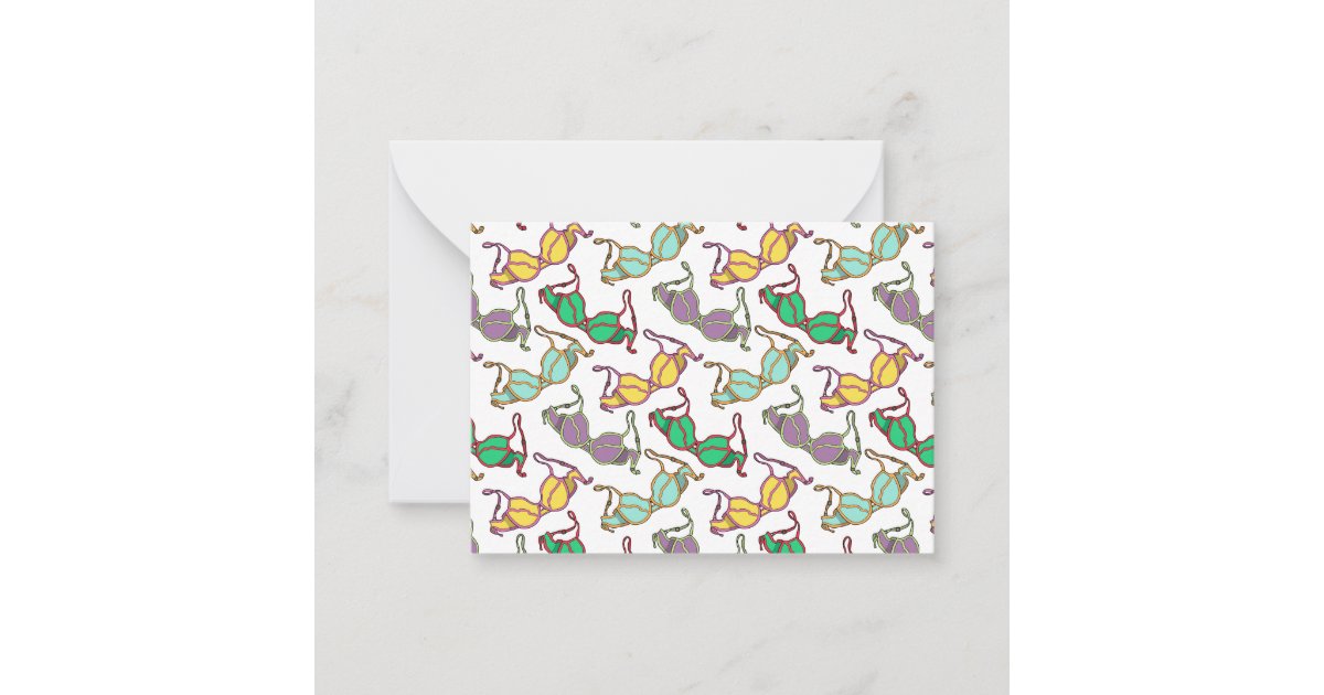 Multicolored Bra Pattern Note Card | Zazzle