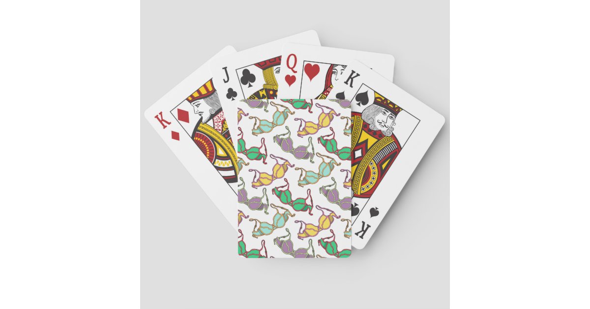 Multicolored Bra Pattern Poker Cards | Zazzle