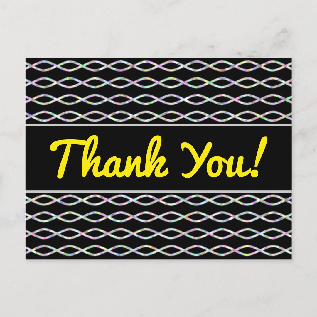 Multicolored Chain-Like Pattern (Black Background) Postcard | Zazzle