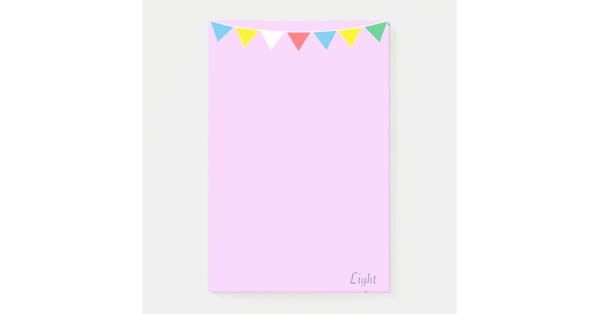 Multicolored flags & calligraphy on violet post-it notes | Zazzle